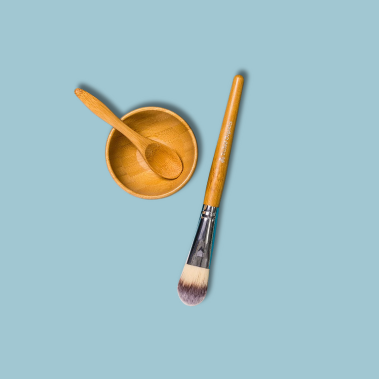 Bamboo Face Mask Brush and Mixing Bowl Set | TruSelf Organics