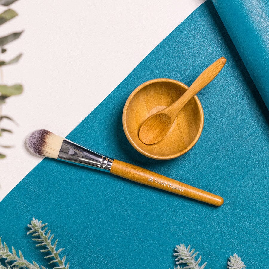 Bamboo Face Mask Brush and Mixing Bowl Set | TruSelf Organics